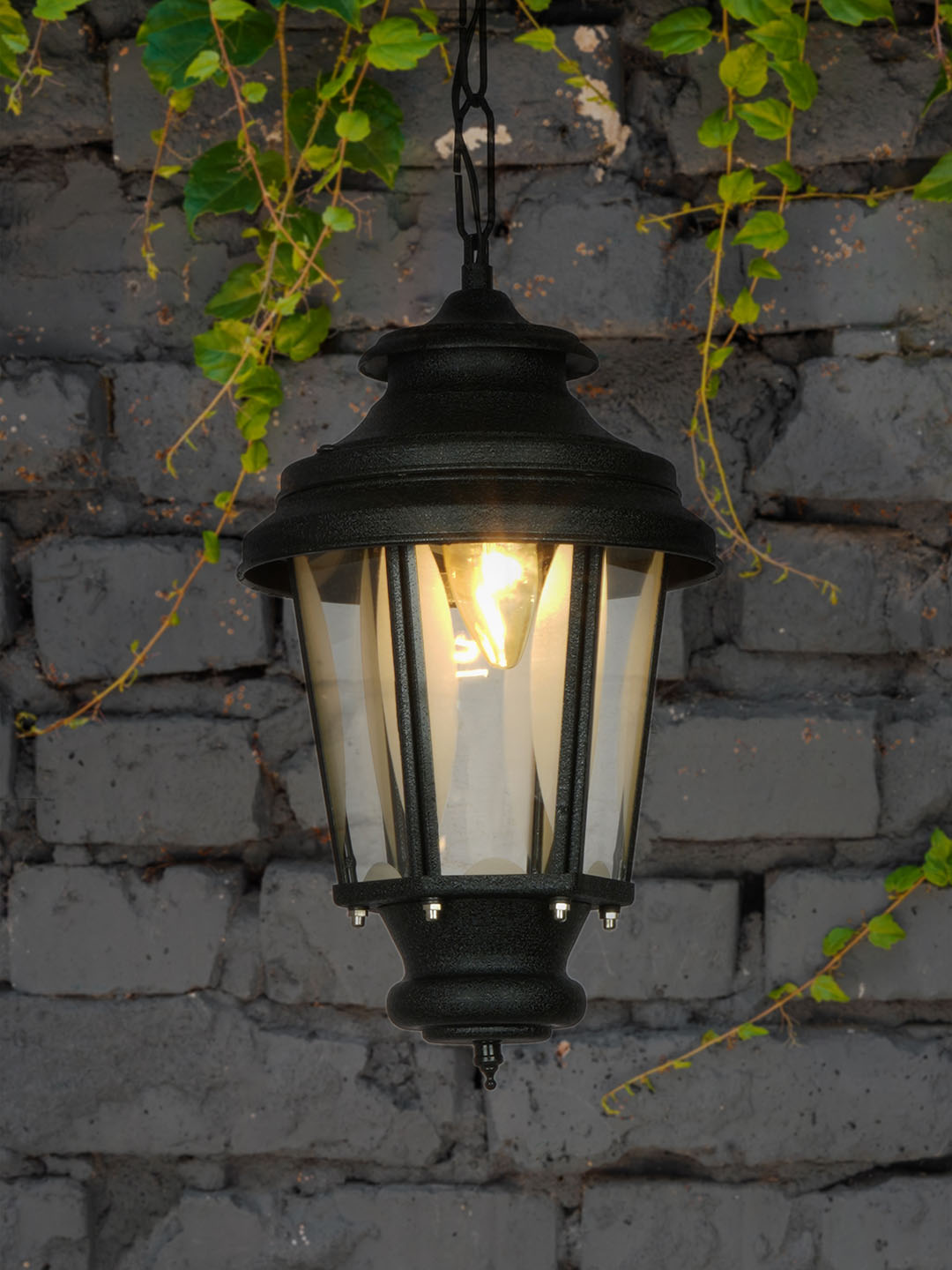 Victorian 8 Inch Wide Black Crinkle Aluminium Traditional Pendant ...