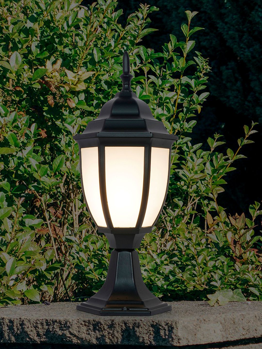 Victorian Black Aluminum Gate Light - Post or Surface Mount