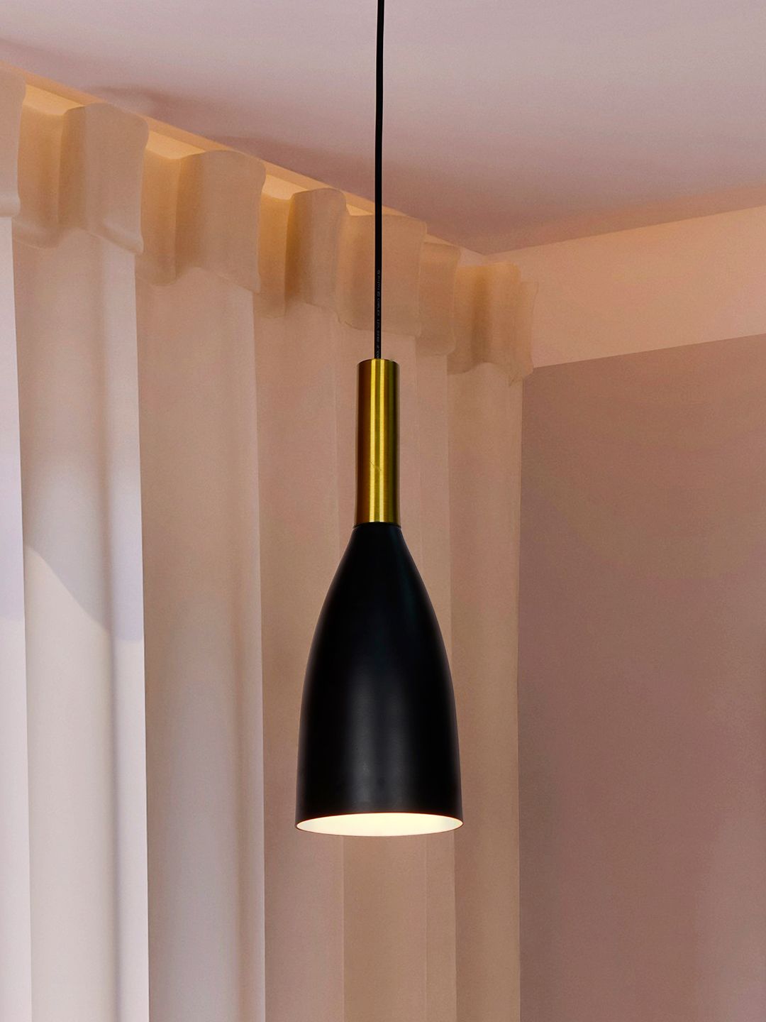 Black and Gold Bottle Pendant Light - Modern Design