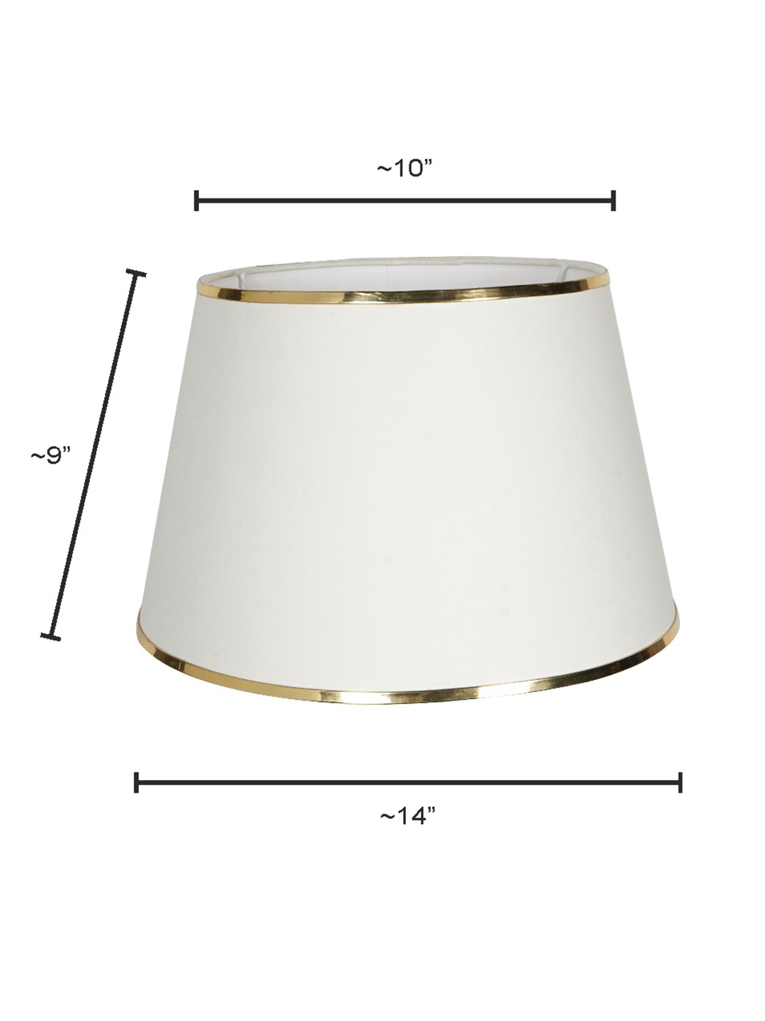 Golden Rim Ivory 14 Inches Fabric Lampshade (for E27)