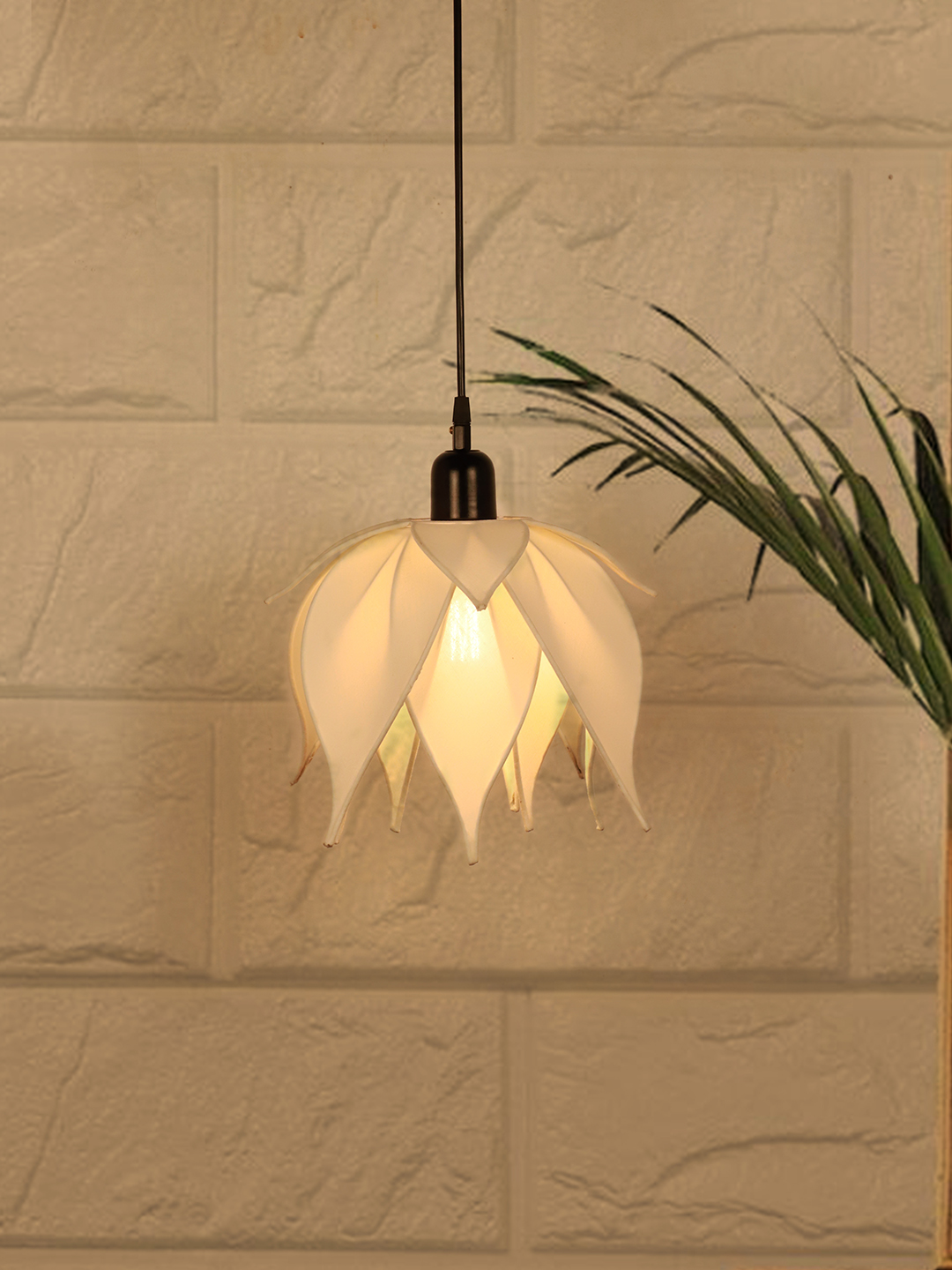Auspicious Ivory Lotus Pendant Light